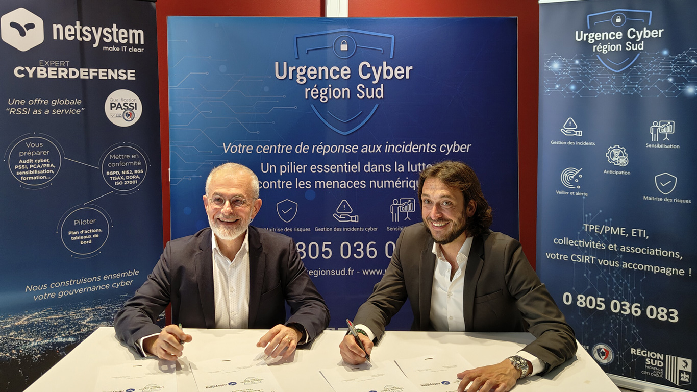Partenariat Netsystem CSIRT Urgence Cybersécurité Région Sud